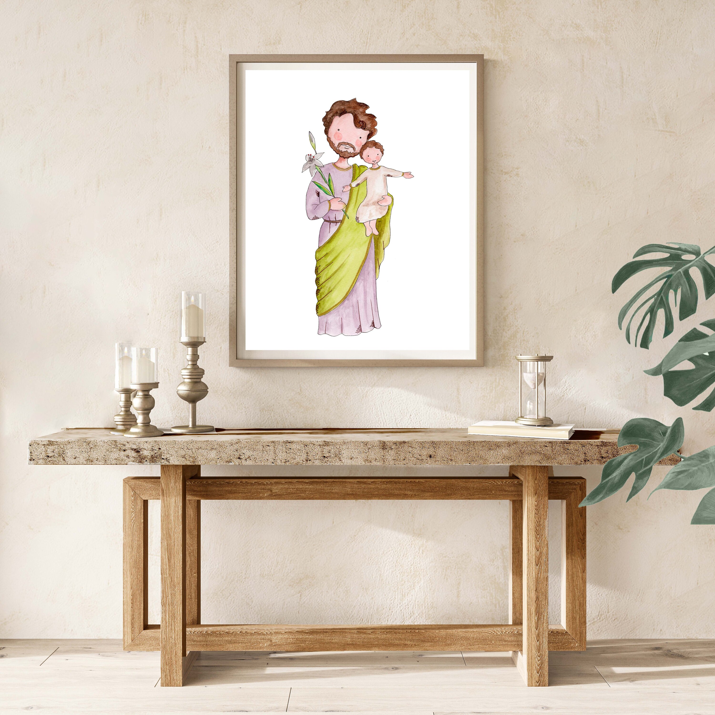 St Joseph Print, CATHOLIC Print, Catholic Gift, Catholic Decor ...
