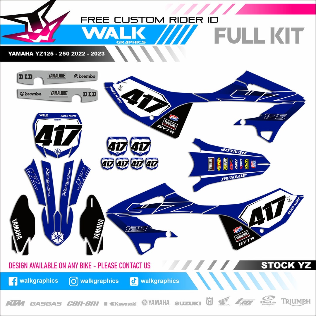 Yamaha YZ125-250 2022-2023 MX Graphics Decals Stickers Design Custom ...