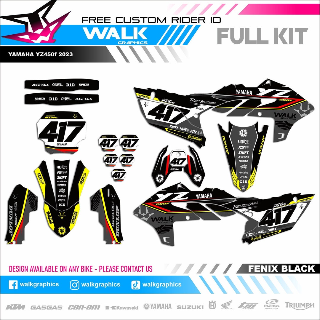 Yamaha Yz450f 2023 MX Graphics Decals Stickers Design Custom Dirt Walk ...