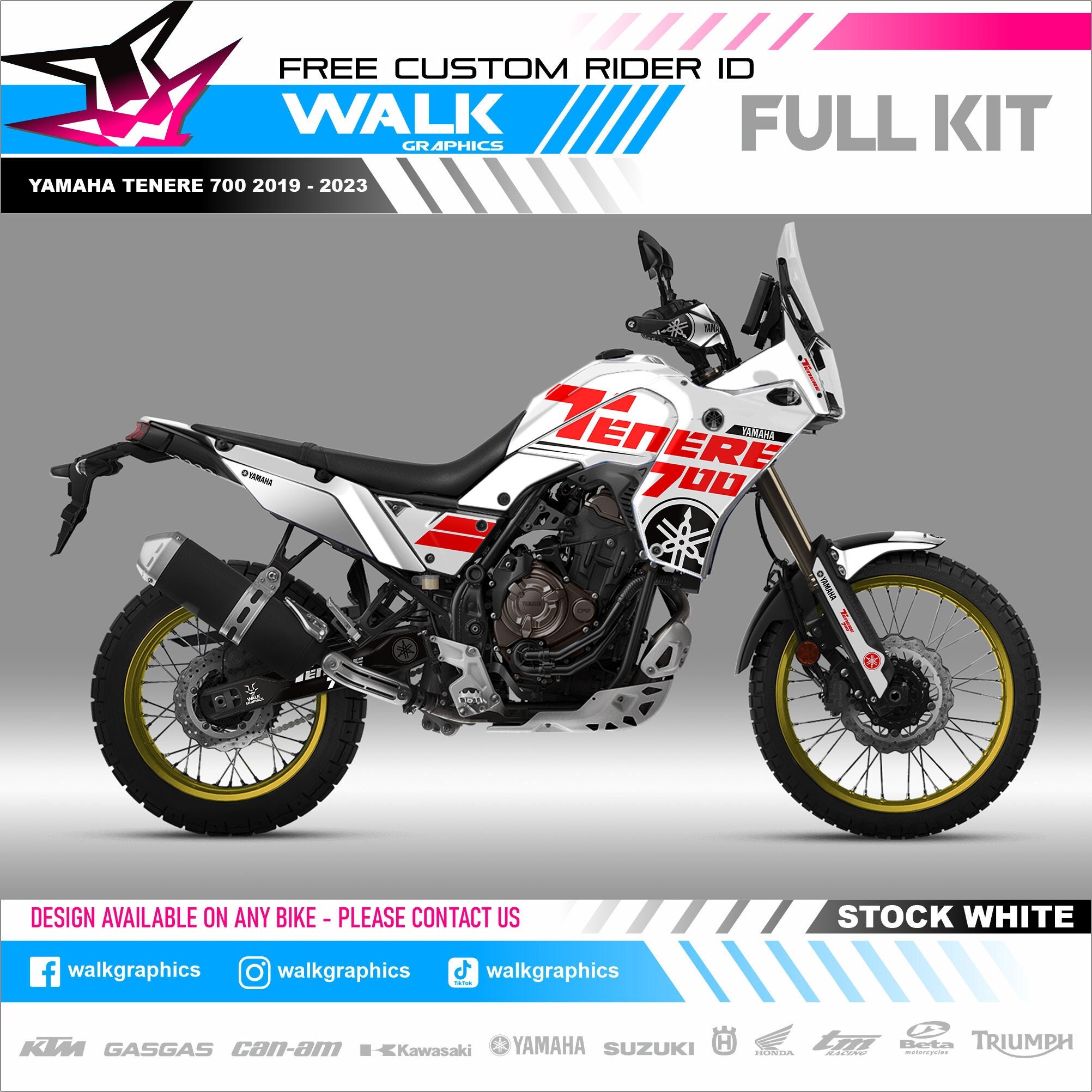 Yamaha Tenere 700 2019 2023 MX Graphics Decals Stickers Design Custom ...