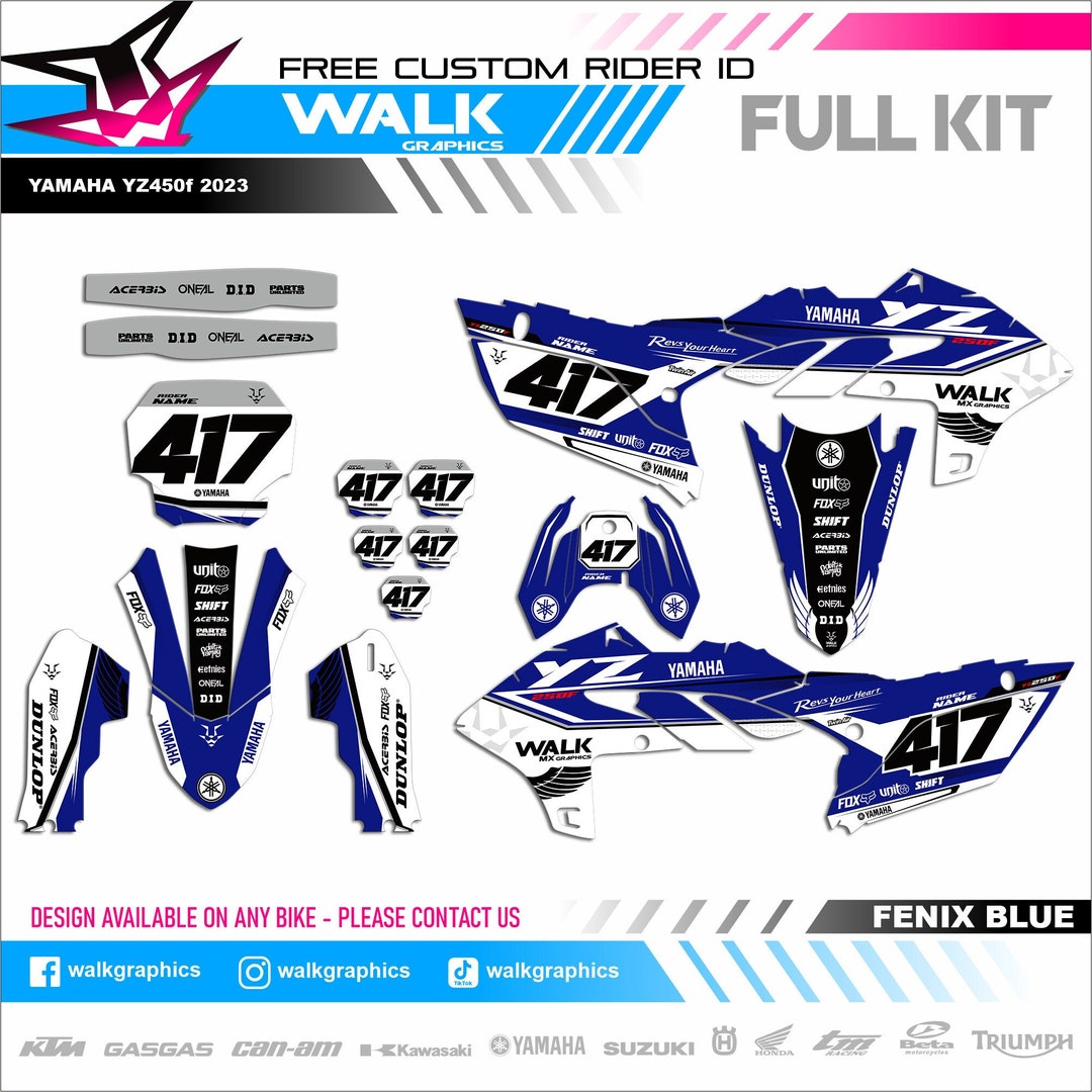 Yamaha Yz450f 2023 MX Graphics Decals Stickers Design Custom Dirt Walk ...