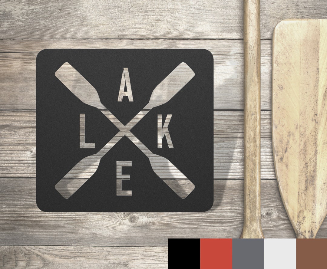 Square Metal Art Lake Sign, Lake House Decor, Housewarming Gift - Etsy