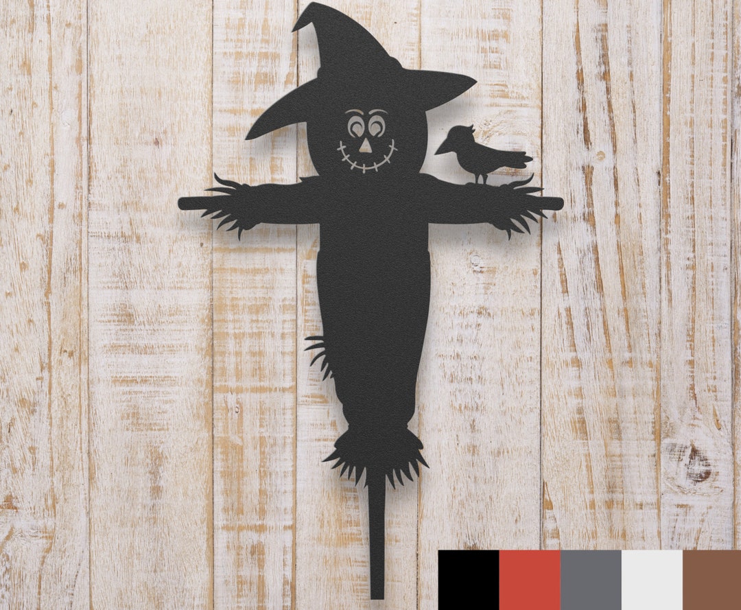 Halloween Scarecrow Decor Metal Wall Sign Scarecrow Decor Halloween ...