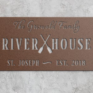 Custom River House Metal Sign, River House Decor, Custom River Sign ...