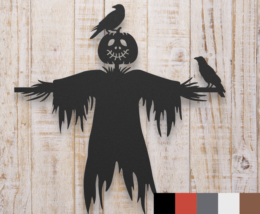 Halloween Scarecrow Decor Metal Wall Sign, Scarecrow Wall Decor ...
