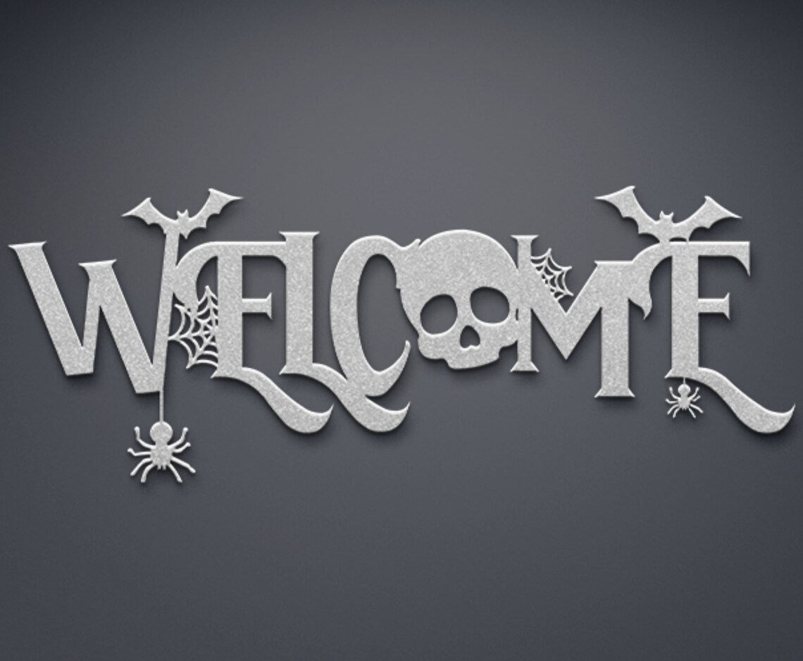 Metal Halloween Welcome Sign Door Decor Front Porch - Etsy