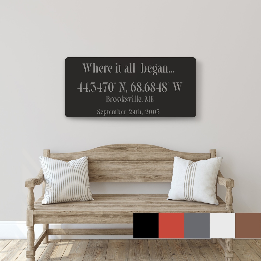 Custom Coordinates Sign, Personalized Metal GPS Coordinates Sign ...