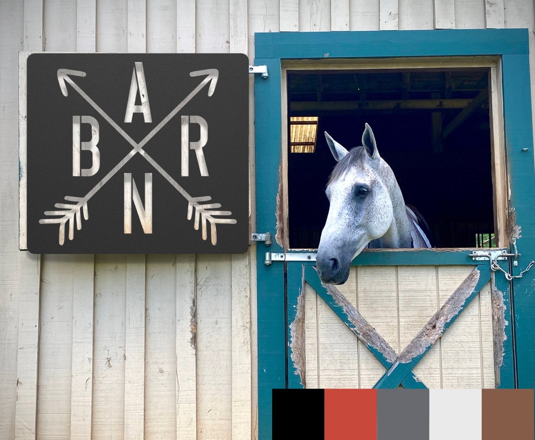 Square Metal Barn Sign Indoor or Outdoor Wall Decor, Barn Metal Wall ...