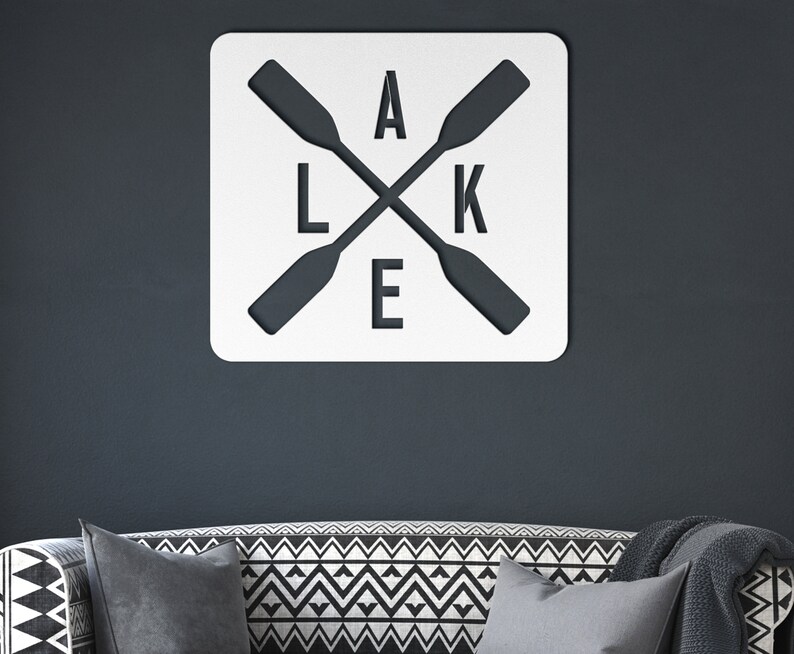 Square Metal Art Lake Sign Lake House Decor Housewarming - Etsy