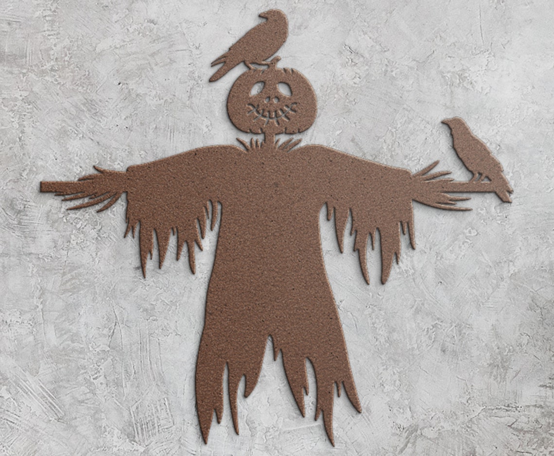 Halloween Scarecrow Decor Metal Wall Sign Scarecrow Decor - Etsy