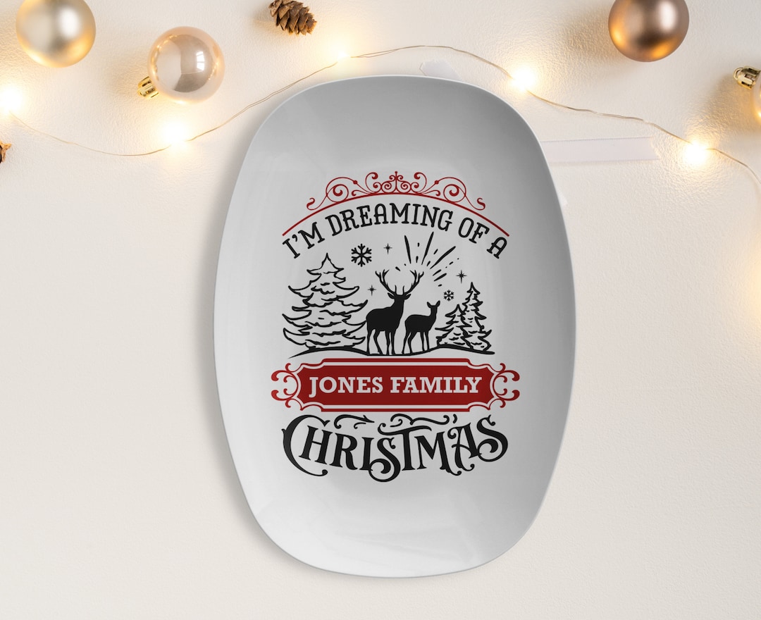Personalized Christmas Platter, Vintage Style Christmas Carol Plate ...