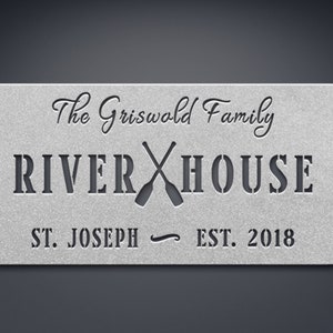 Custom River House Metal Sign, River House Decor, Custom River Sign ...