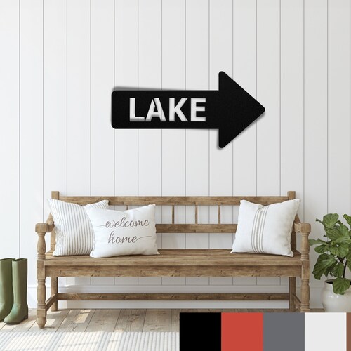 Square Metal Art Lake Sign Lake House Decor Housewarming - Etsy