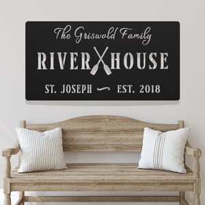 Custom River House Metal Sign, River House Decor, Custom River Sign ...