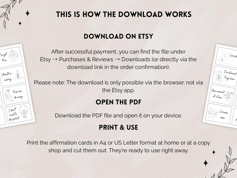 Printable Affirmation Cards | 40 Daily Positive Affirmations | Black ...