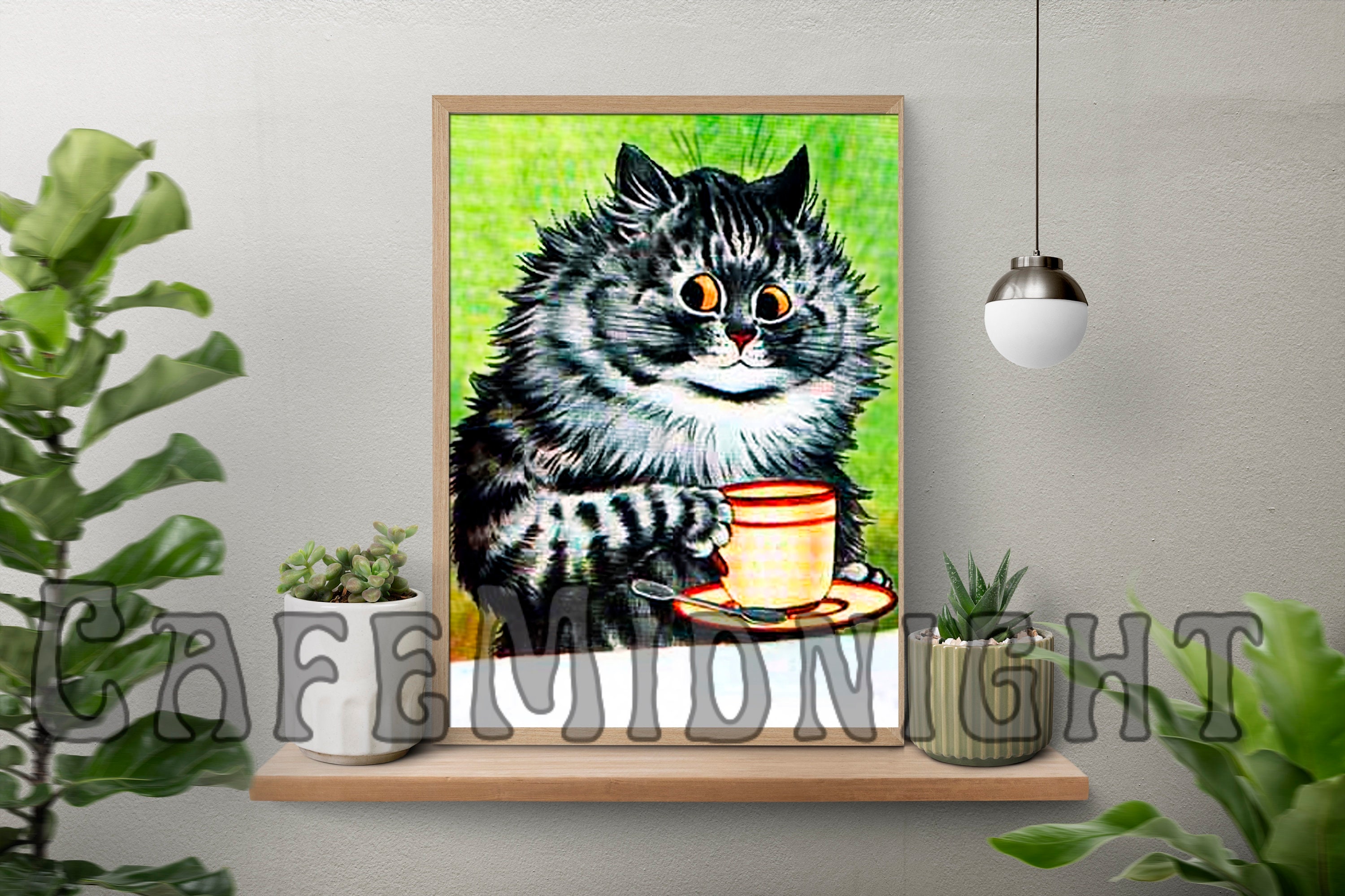 CAT COFFEE BREAK Amusing Louis Wain Cat. Ez Printable Digital Downloads ...