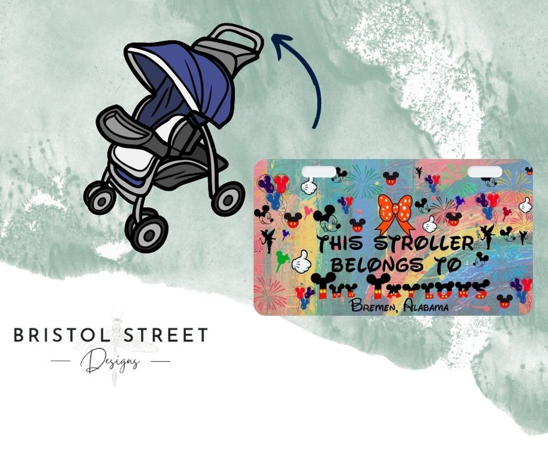 Mickey Disney Stroller Spotter, Tag, Custom Stroller Tag, Wheelchair ...