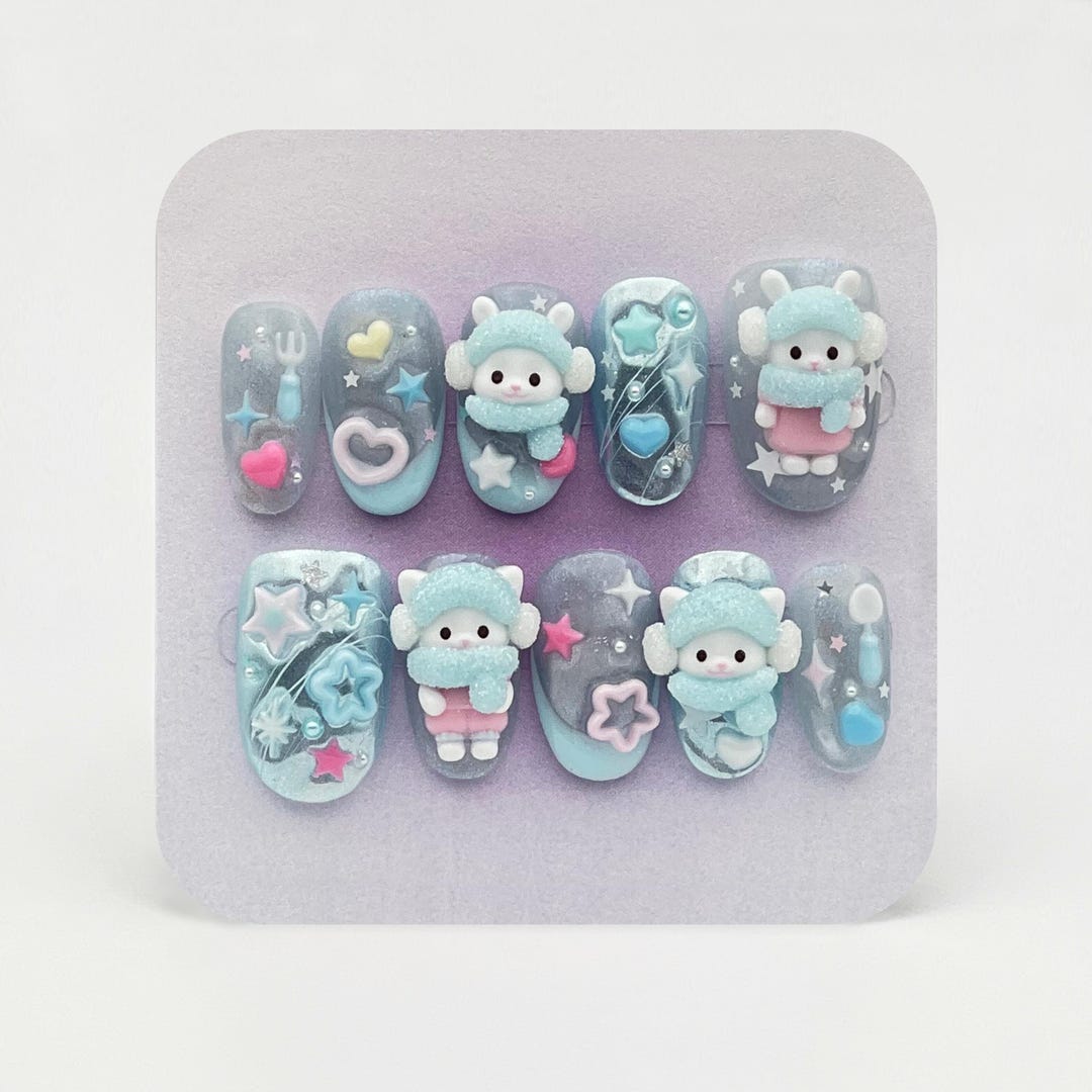 Calico Critter Sylvanian Families 3D Winter Scarf and Earmuff Press-on ...