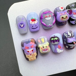 Pokemon 3D Cute Halloween Anime Gengar and Gastly Handpainted Anime ...