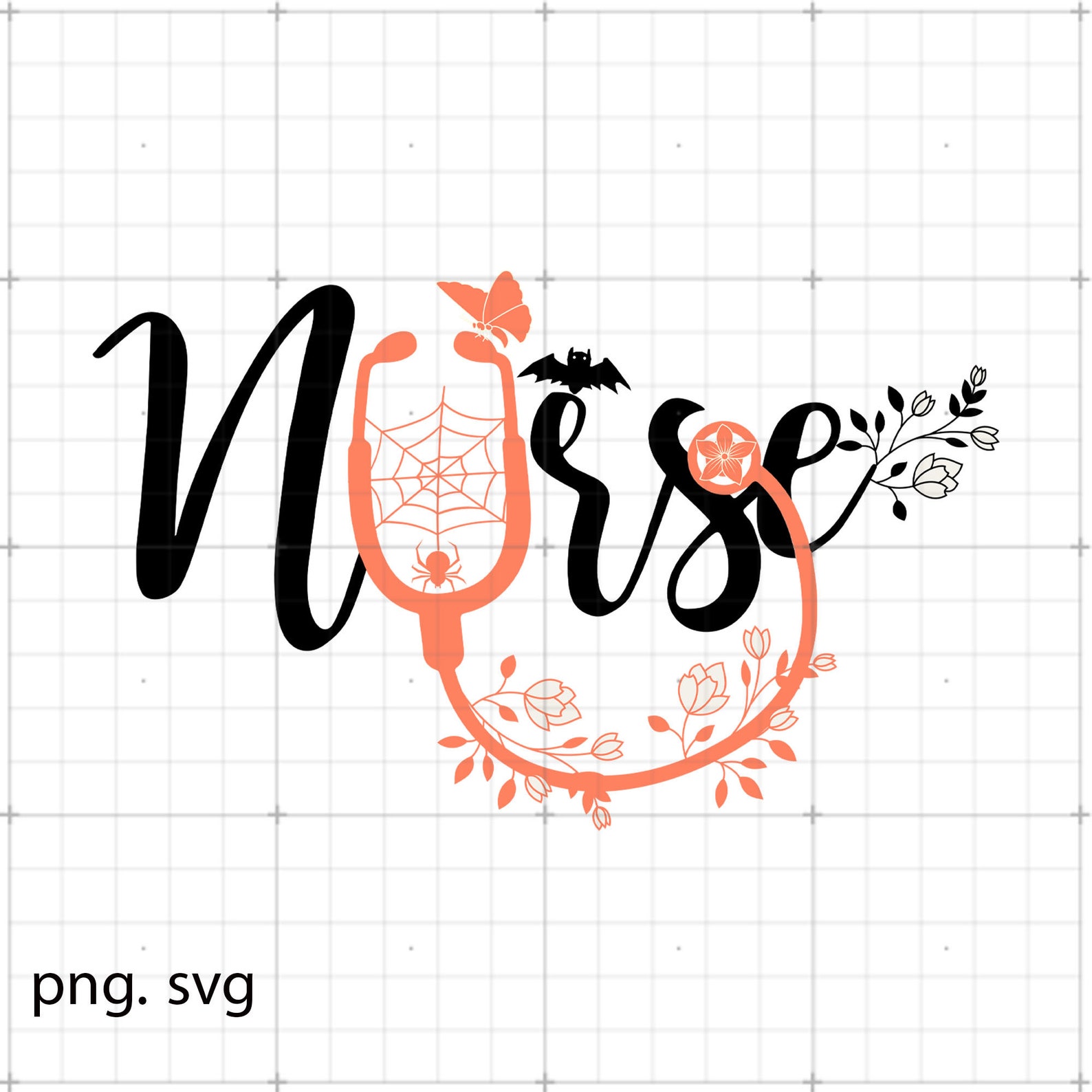 Nurse Halloween Svg Nurse Floral Svg Sublimation Designs - Etsy