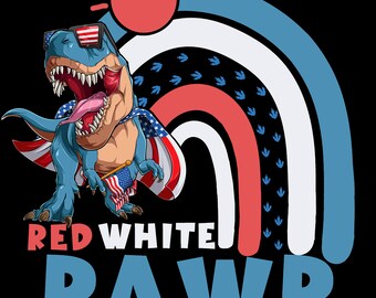 Dinosaur 4th of July Png - Etsy