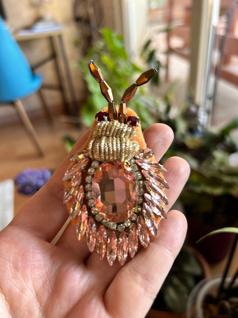 Beaded Beetle Brooch Pin Bug Brooch Pin Beaded Cicada - Etsy