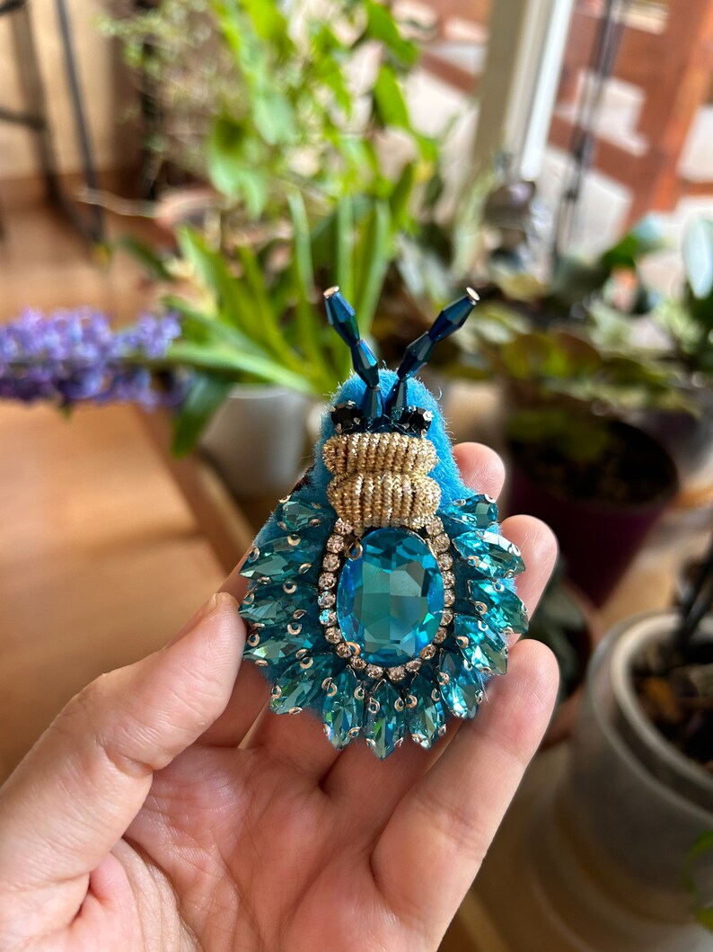 Beaded Beetle Brooch Pin Bug Brooch Pin Beaded Cicada - Etsy