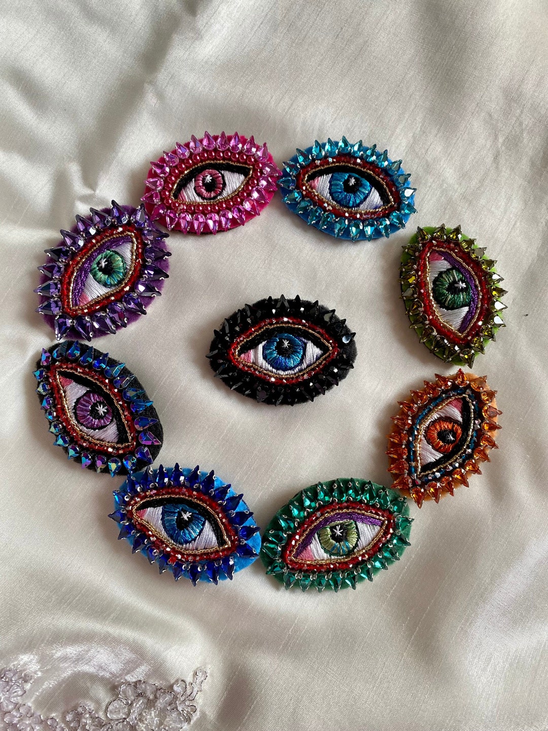 Charm Eye Brooch Pin, Evil Eye Jewellery, Evil Eye Brooch, Beaded Eye ...