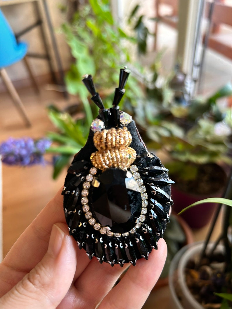 Beaded Beetle Brooch Pin Bug Brooch Pin Beaded Cicada - Etsy