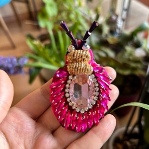 Beaded Beetle Brooch Pin, Bug Brooch Pin, Beaded Cicada Brooch, Fly ...