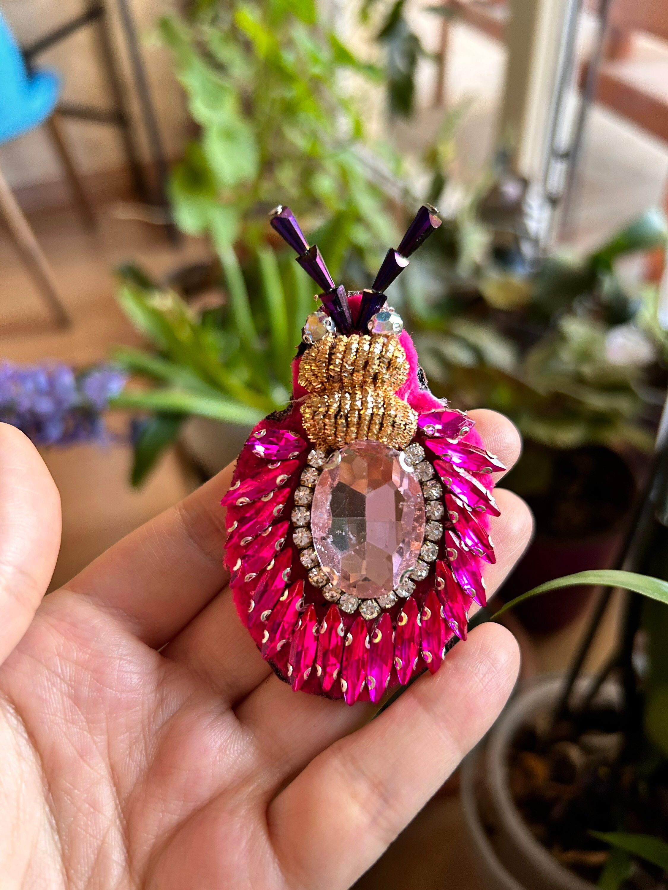 Beaded Beetle Brooch Pin Bug Brooch Pin Beaded Cicada - Etsy