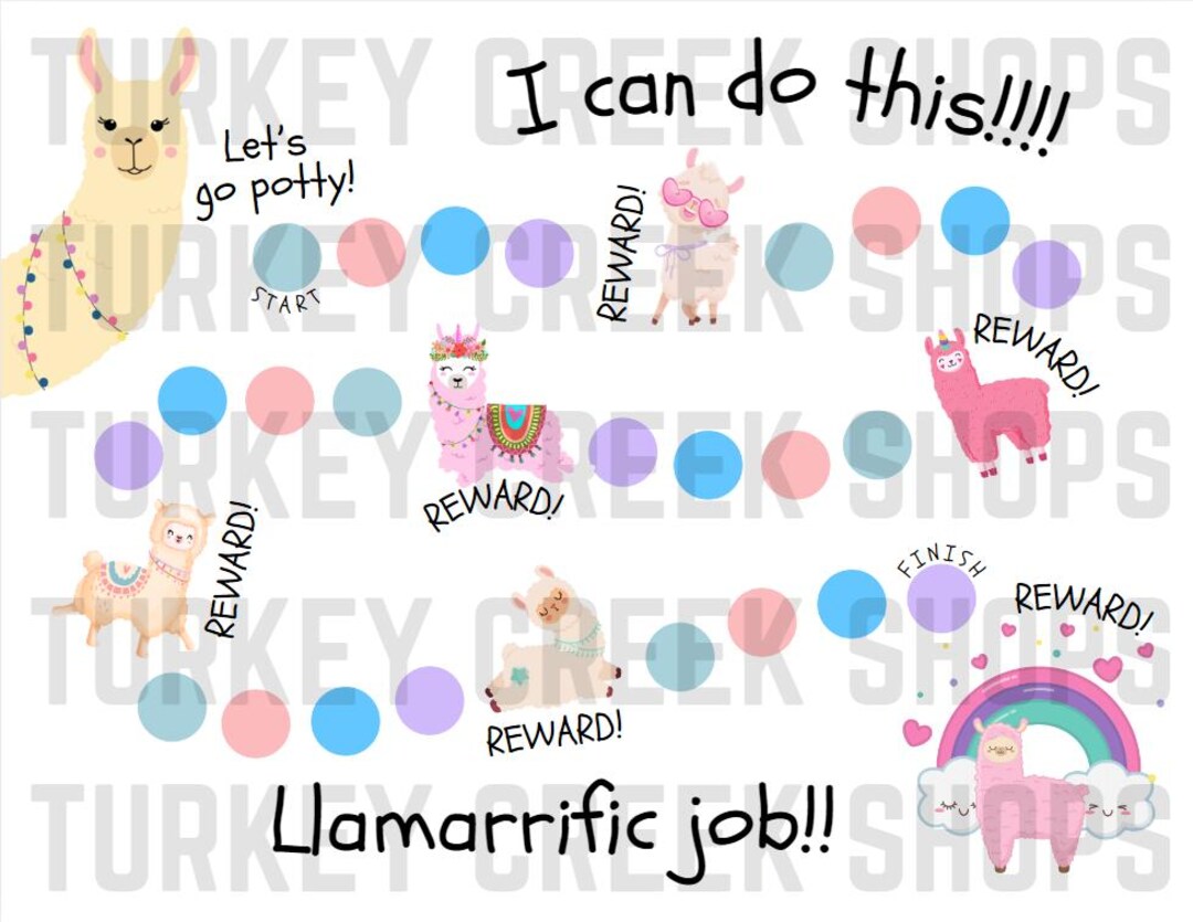 Llamas Potty Training Chart - Etsy