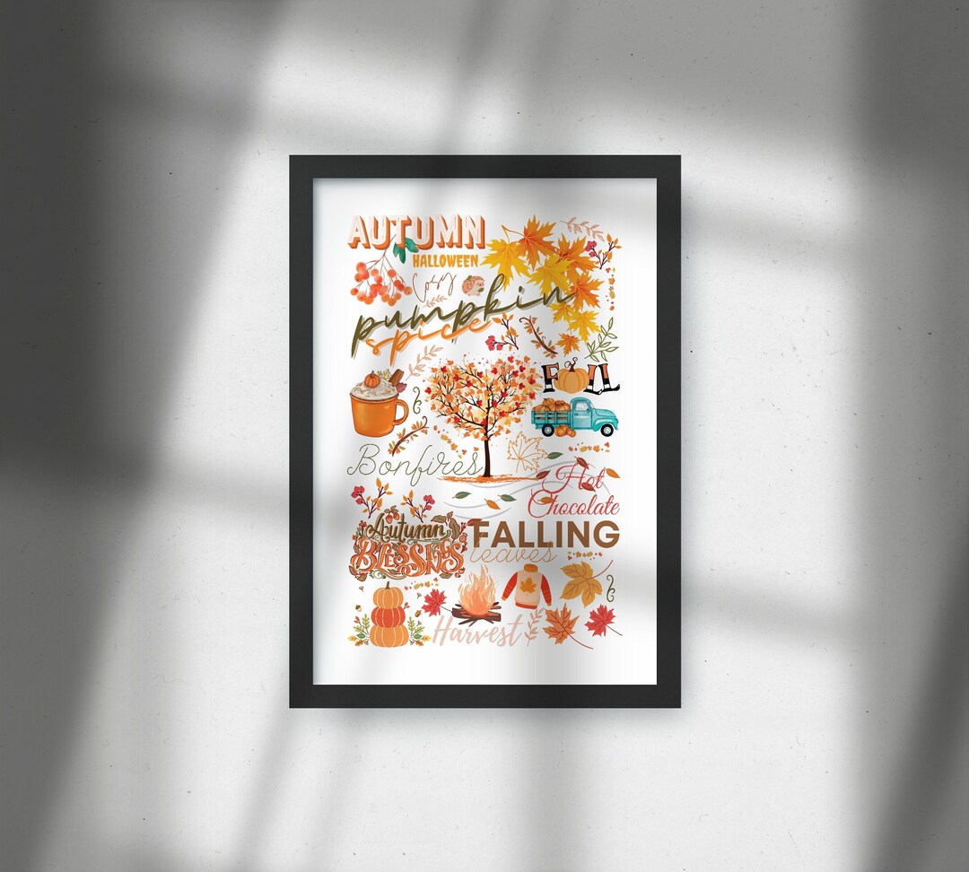 Autumn Word Collage Wall Art Poster Print | Autumnal Word Art | Autumn ...