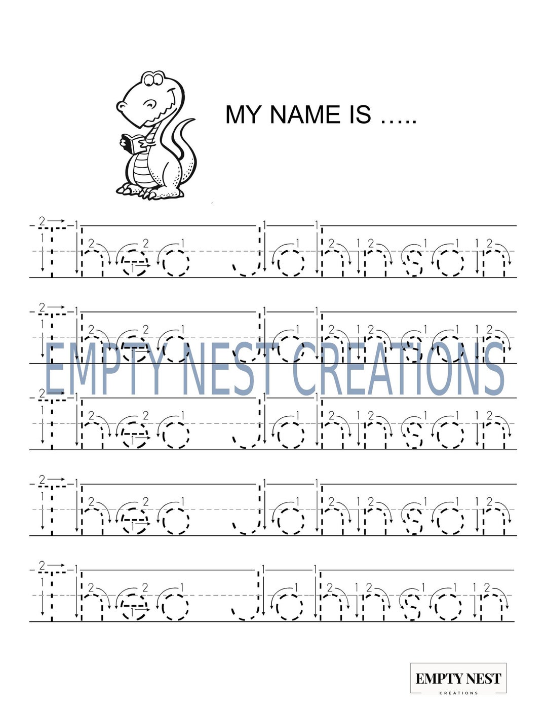 CUSTOM Name Tracing Worksheets - Etsy