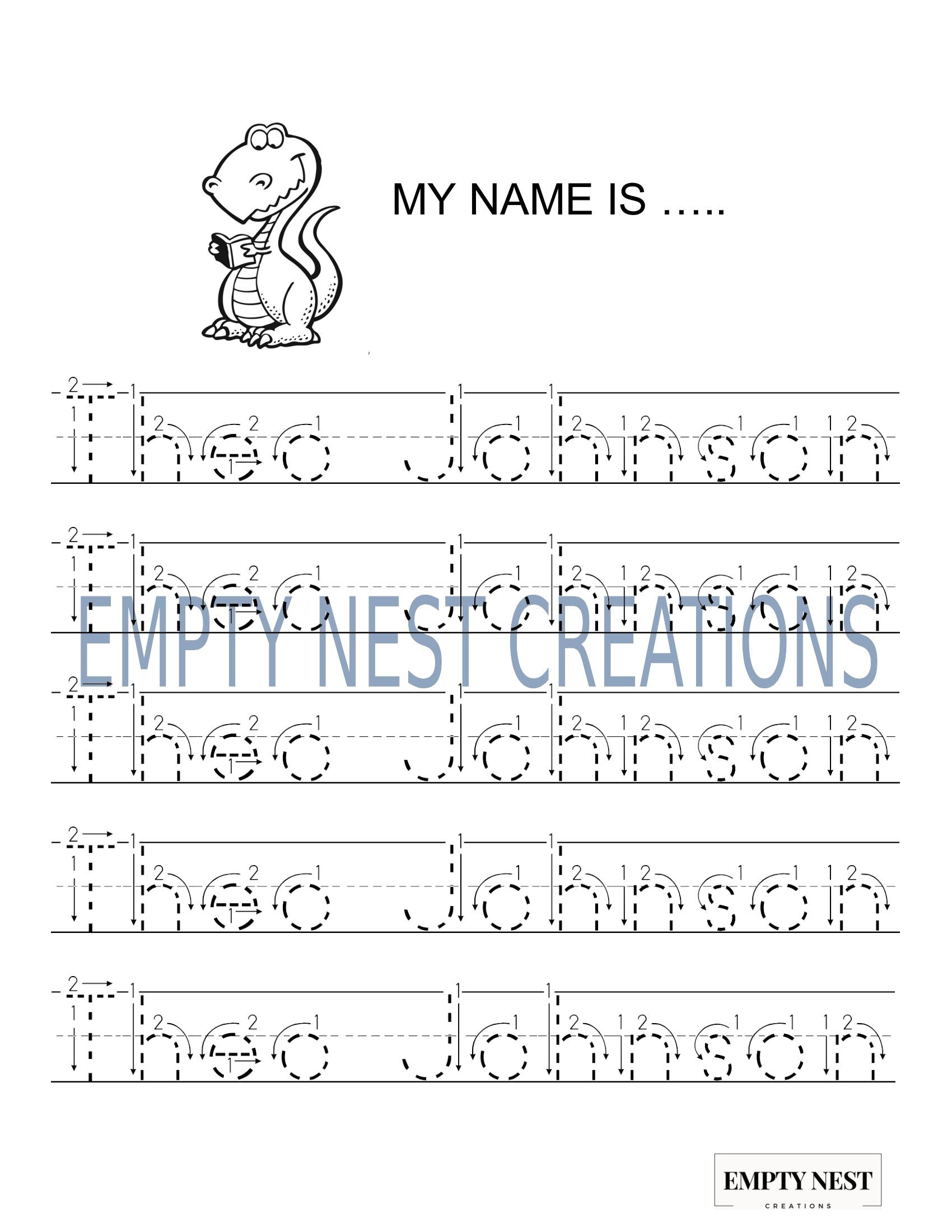 CUSTOM Name Tracing Worksheets - Etsy