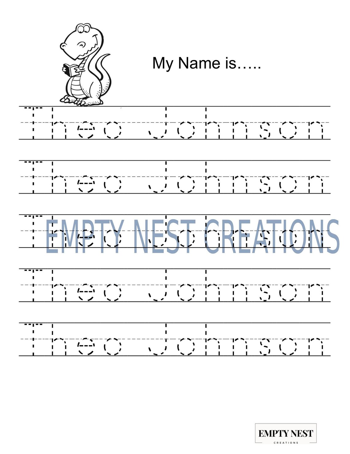 CUSTOM Name Tracing Worksheets - Etsy