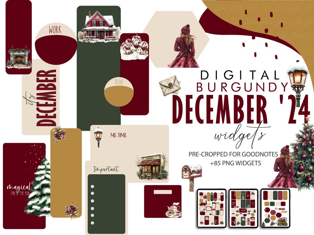 December Goodnotes Widgets, Digital Widget, Christmas Digital Sticker ...