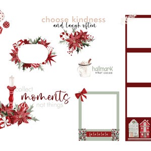 December Christmas Stickers, Red Christmas Digital Stickers, Goodnotes ...
