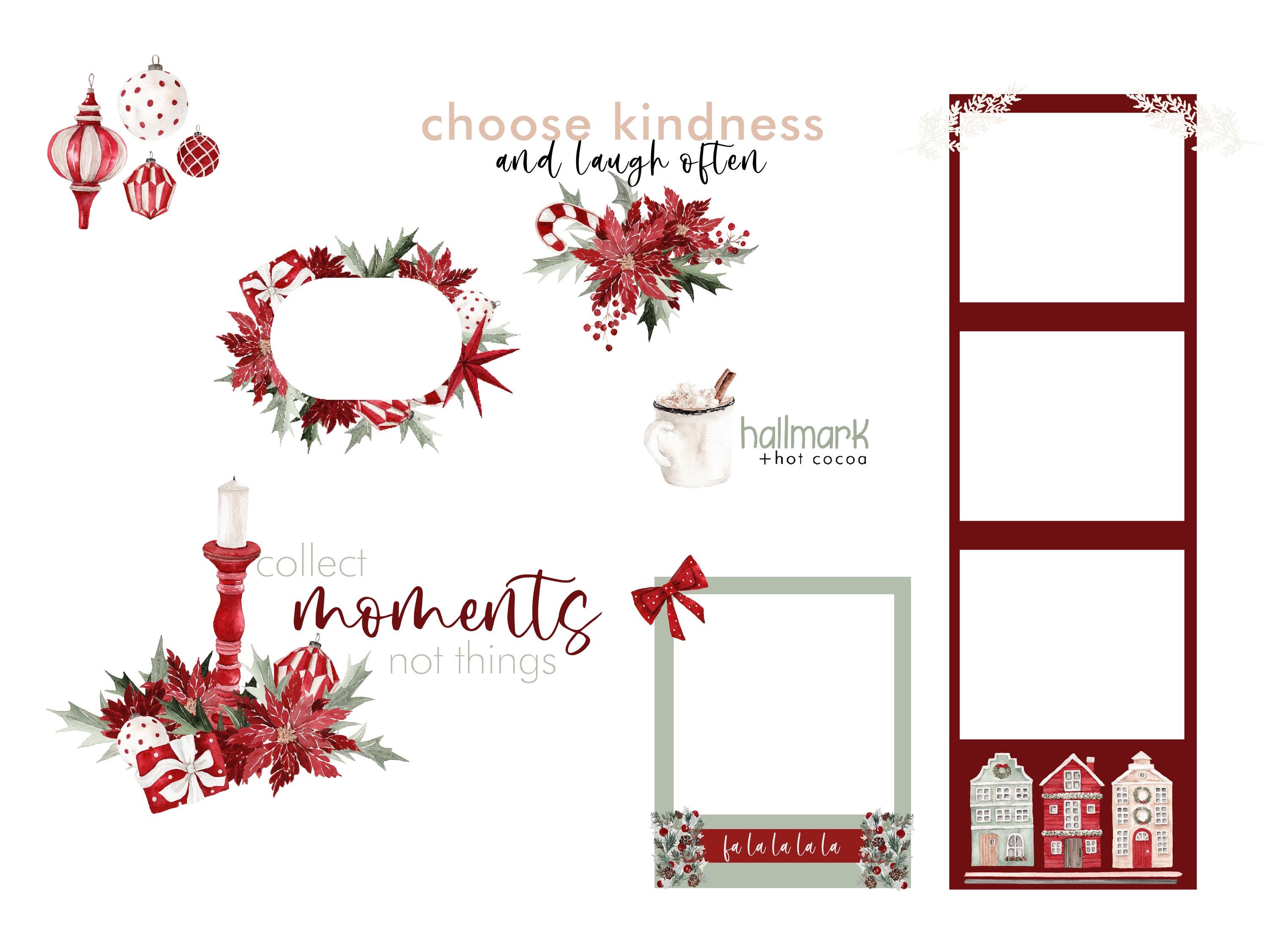 December Christmas Stickers, Red Christmas Digital Stickers, Goodnotes ...