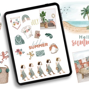 Digital Stickers Summertime | Goodnotes Stickers | Summer Stickers ...