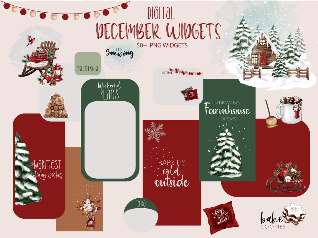 Digital Sticker December 2024, Planner Widgets, Digital Shape Widgets ...
