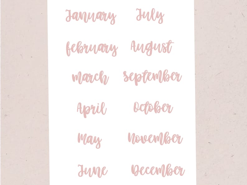 MONTHS & WEEKDAYS Digital Stickers for Goodnotes Weekday - Etsy