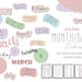 MONTHS & WEEKDAYS Digital Stickers for Goodnotes, Weekday Stickers ...