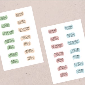 MONTHS & WEEKDAYS Digital Stickers for Goodnotes, Weekday Stickers ...