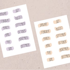 MONTHS & WEEKDAYS Digital Stickers for Goodnotes, Weekday Stickers ...