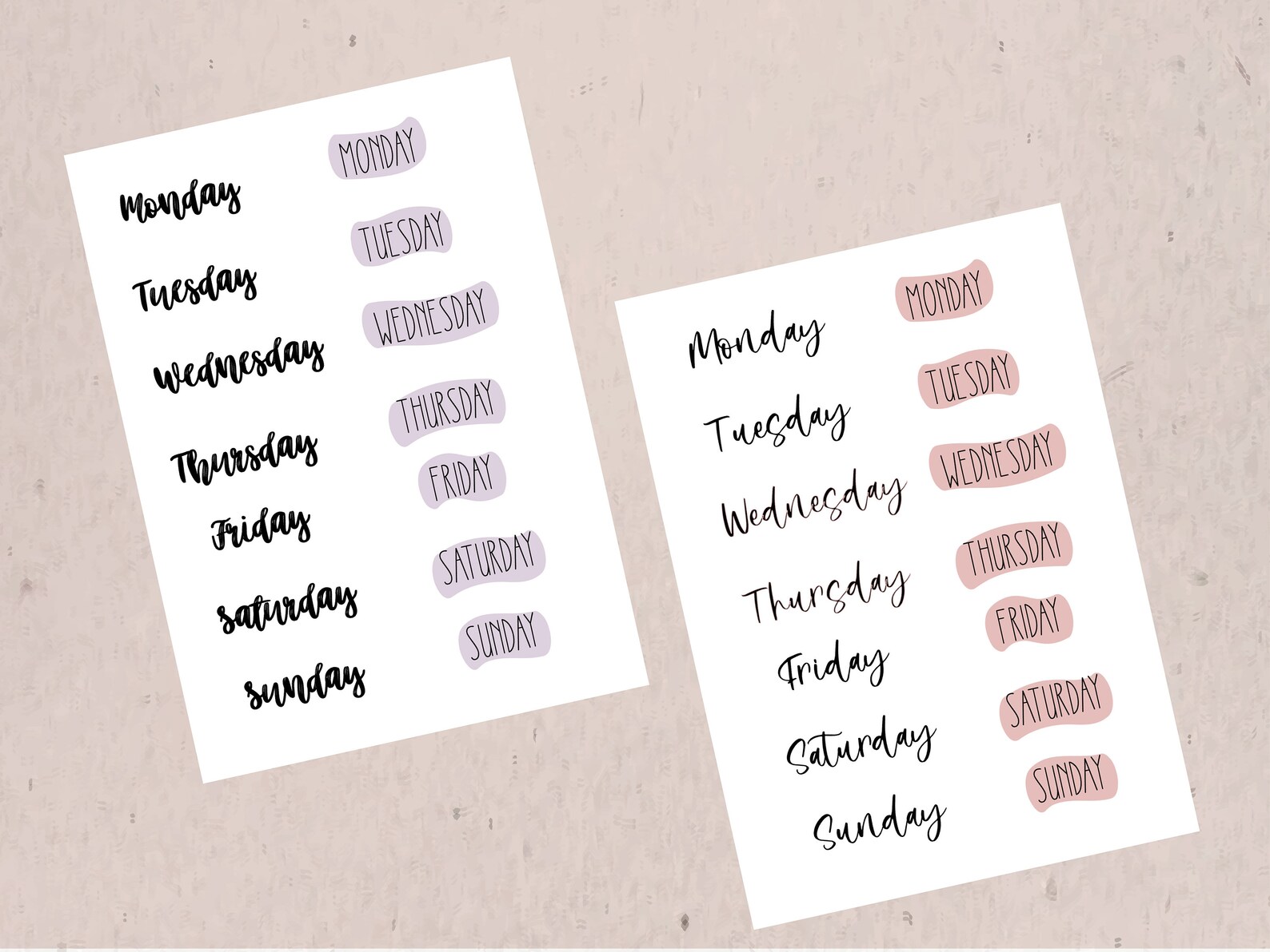 MONTHS & WEEKDAYS Digital Stickers for Goodnotes, Weekday Stickers ...