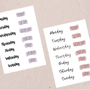 MONTHS & WEEKDAYS Digital Stickers for Goodnotes, Weekday Stickers ...