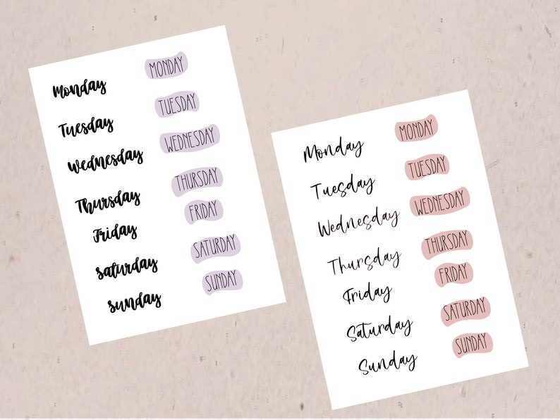 MONTHS & WEEKDAYS Digital Stickers for Goodnotes Weekday - Etsy