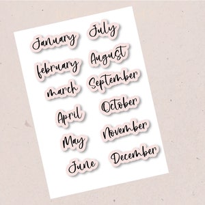 MONTHS & WEEKDAYS Digital Stickers for Goodnotes, Weekday Stickers ...