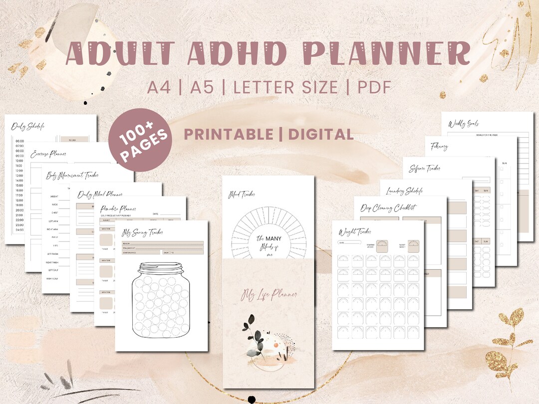 ADHD Planner Adult, Adhd Productivity Planner, ADHD Journal, Adhd Life ...